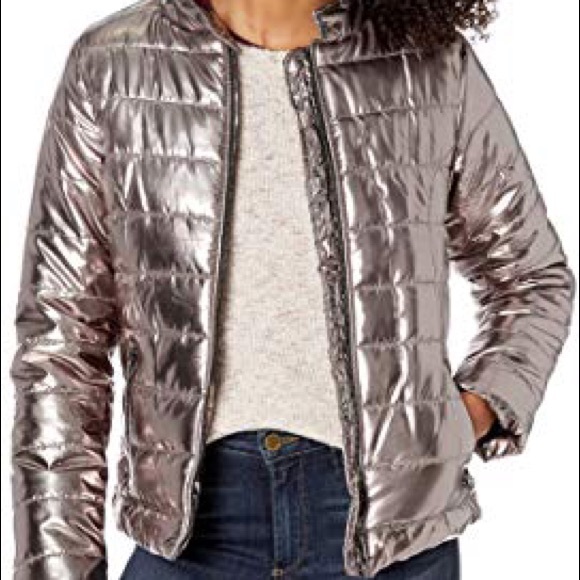 Pink Platinum | Jackets & Coats | Bronze Metallic Puffer Jacket | Poshmark